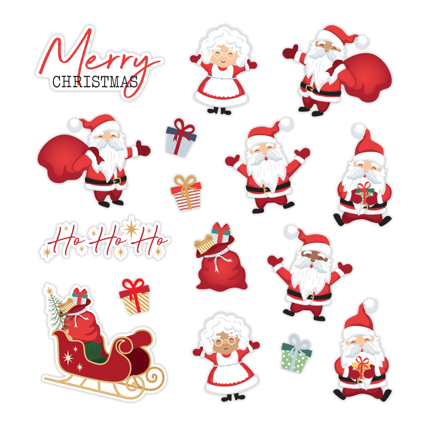 These jolly embellishments (16/pk) include a variety of Santas and Mrs ...