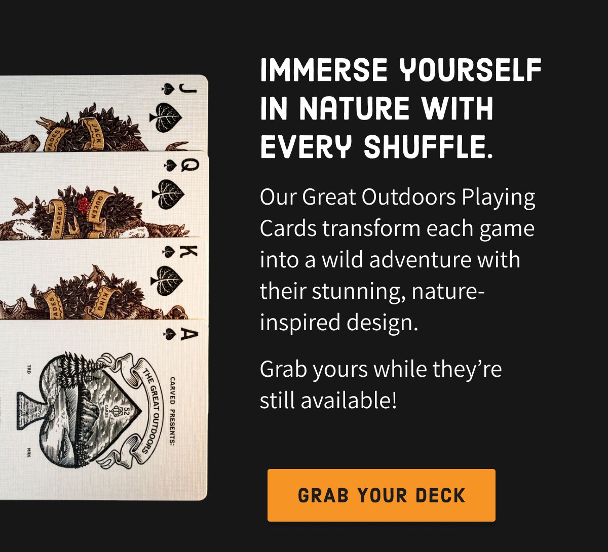 The Great Outdoors Playing Cards are here! - Carved