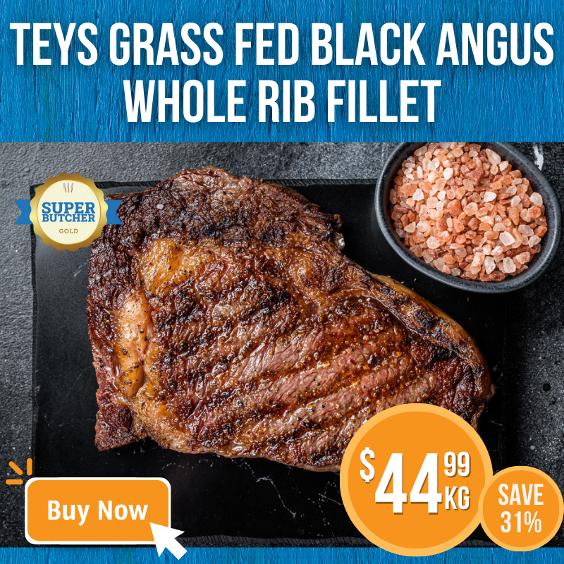 Teys Grass Fed Black Angus Whole Rib Fillet $44.99