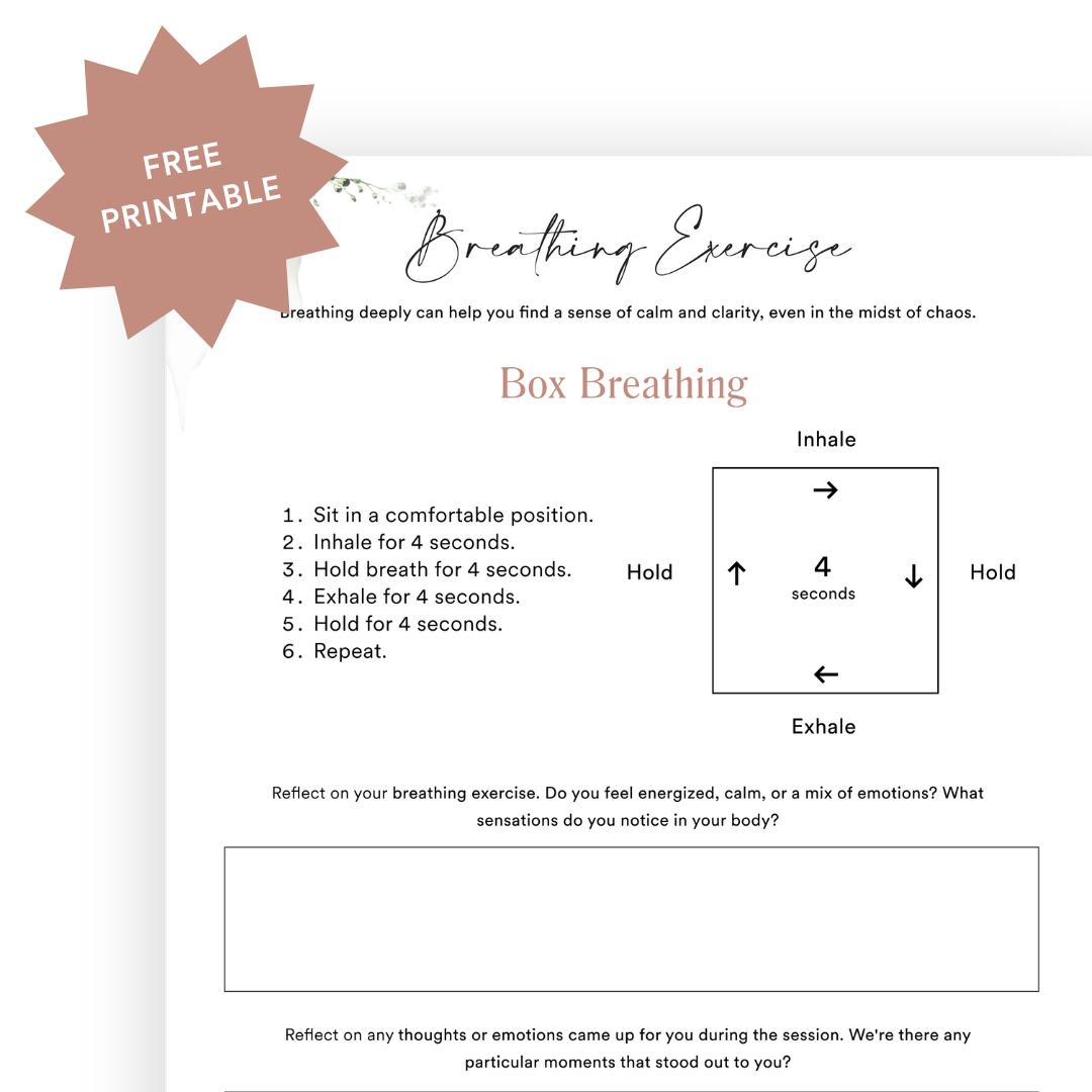 Box Breathing Exercise Printable – Silk + Sonder