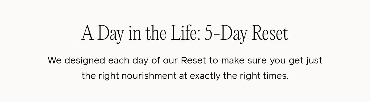 A Day In The Life: 5-Day Reset