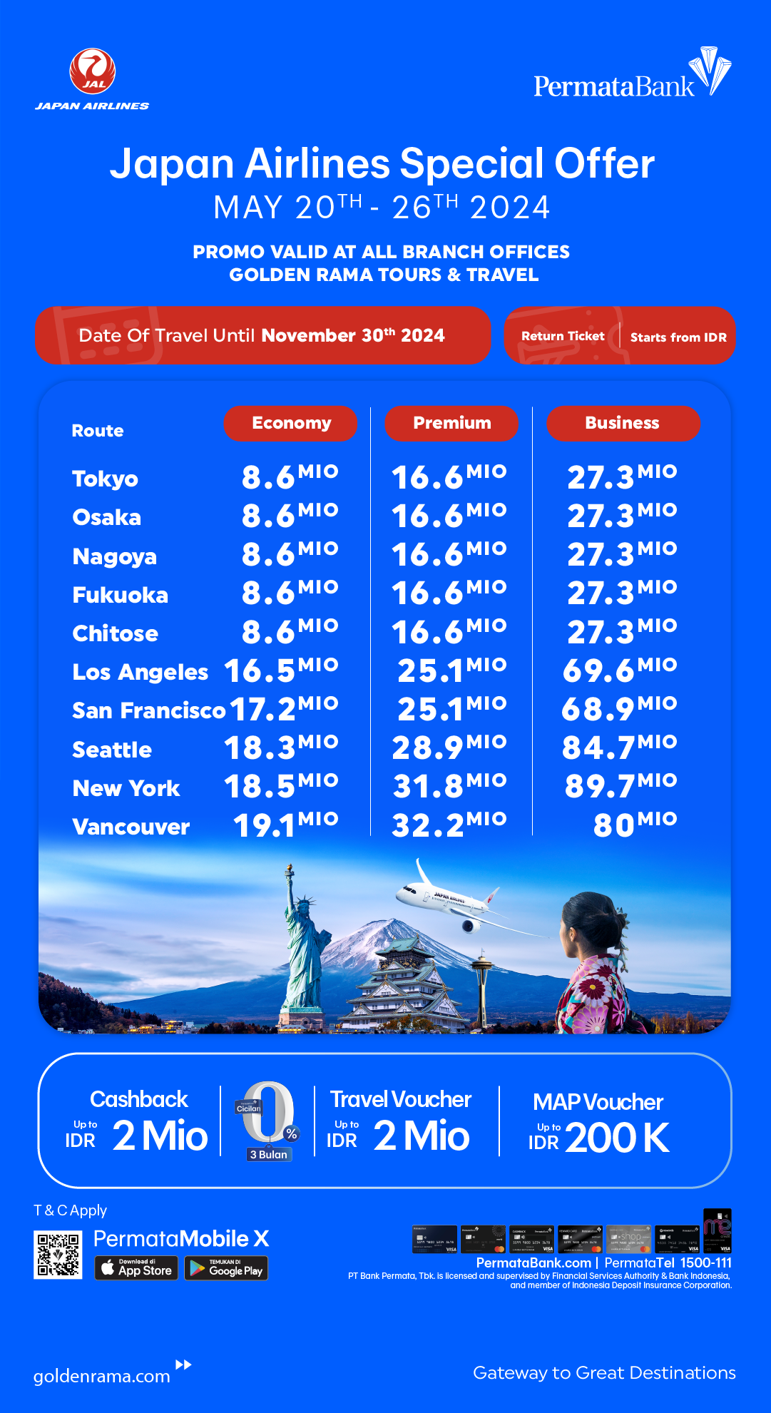 Japan Airlines Special Offer | Golden Rama Tours and Travel