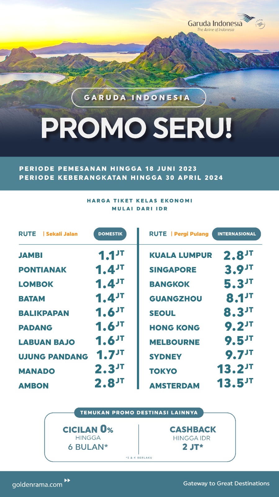 Garuda Indonesia Promo Seru | Golden Rama Tours and Travel