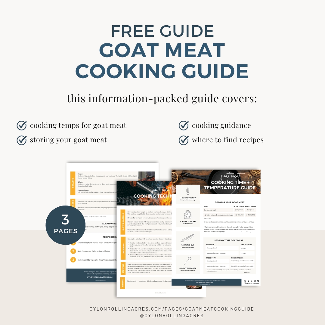 Free Goat Meat Cooking Guide - Cylon Rolling Acres