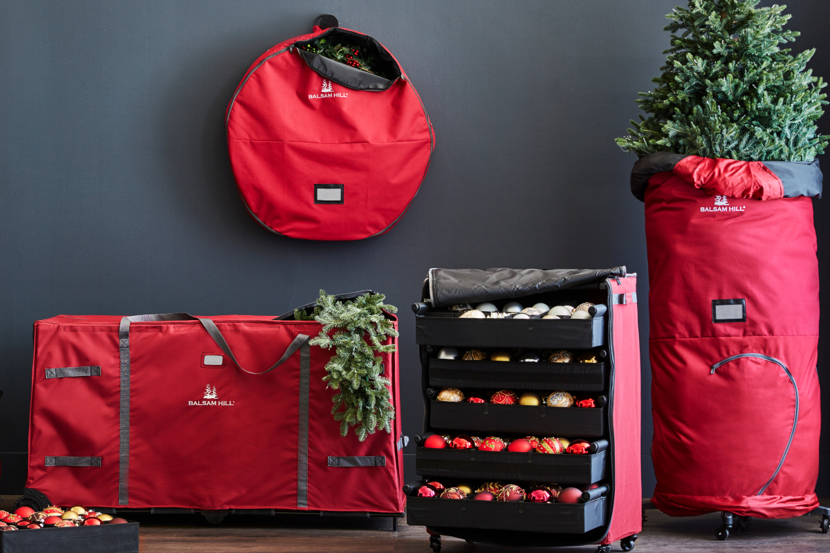 Balsam Hill storage boxes and bags