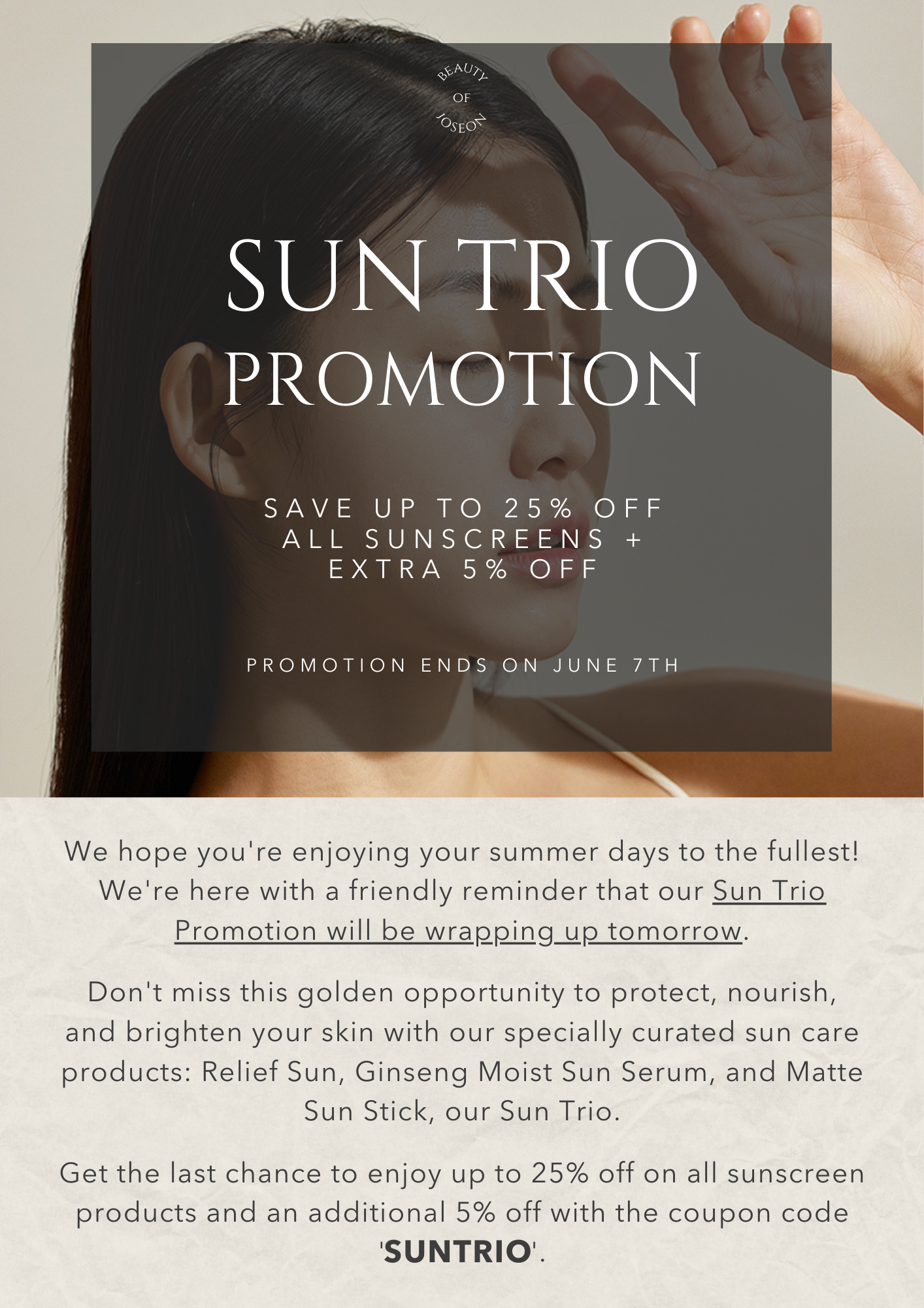 Last Chance! BOJ Sun Trio Promotion Ends Tomorrow🌞 - Beauty Of Joseon