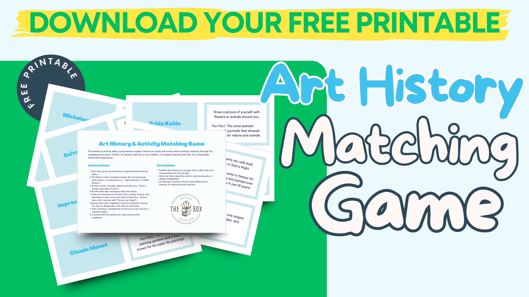 Art Matching Game – Outside The Box Creation