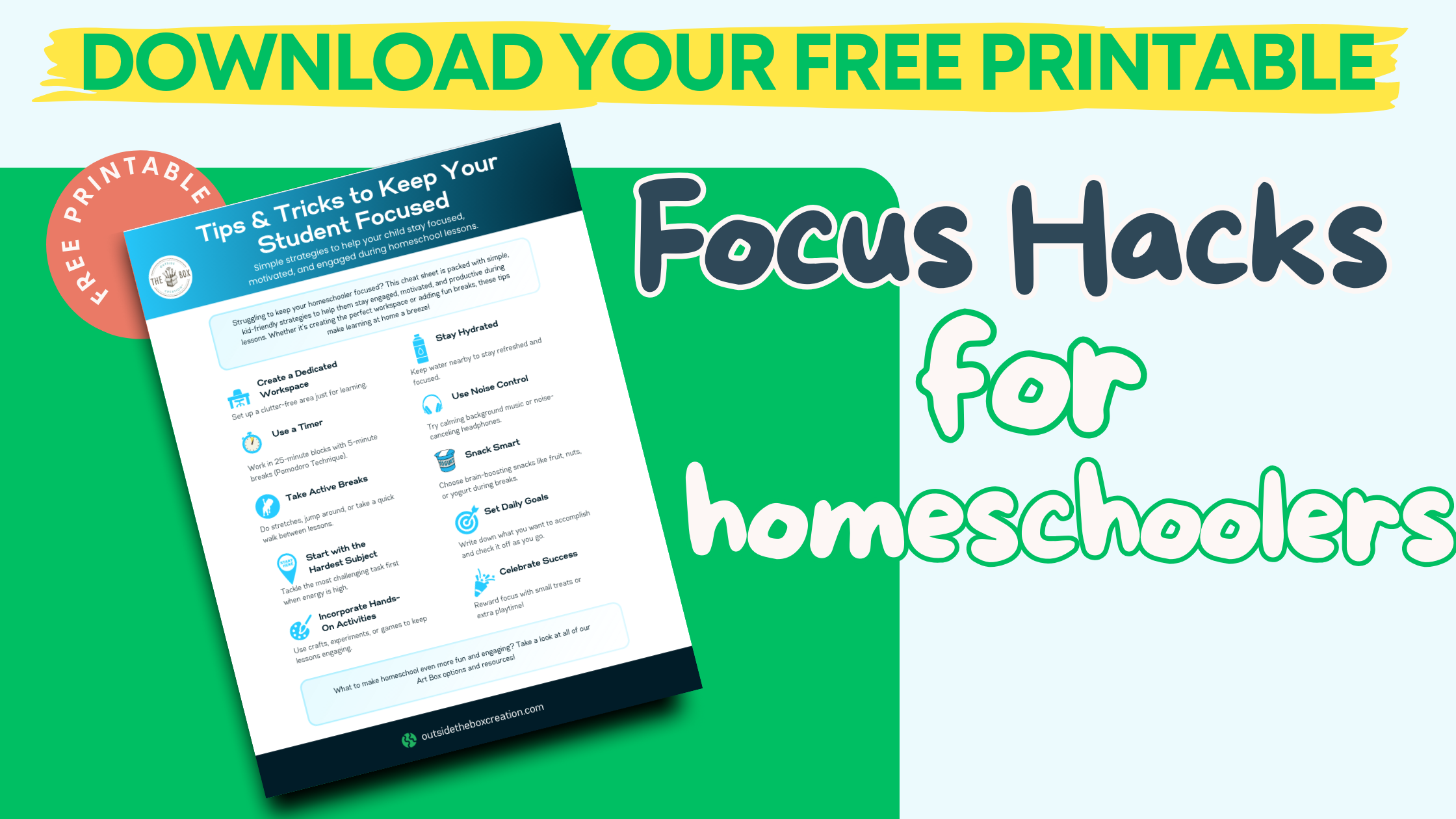 Focus Cheat Sheet – Outside The Box Creation