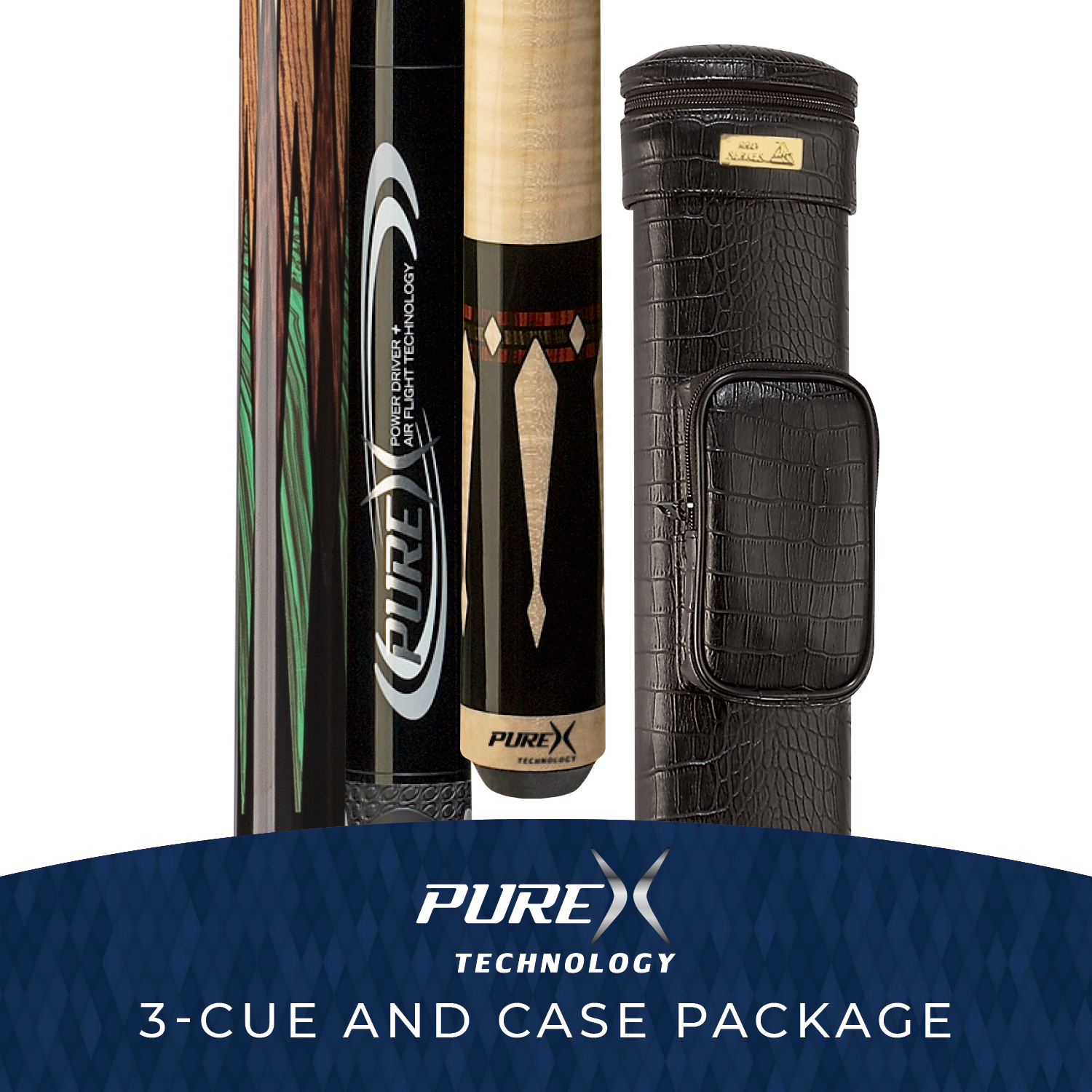 Pure X 3-Cue and Case Package