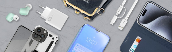 Ensemble d'accessoires essentiels pour un smartphone.