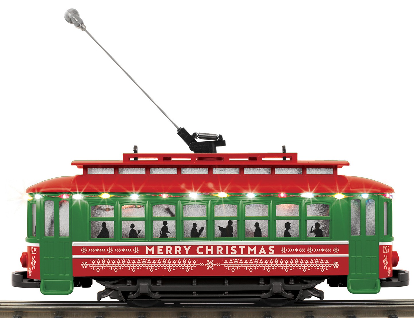 MTH 30-5227 O Bump-n-Go Trolley With LED Lights - Christmas No. 1225