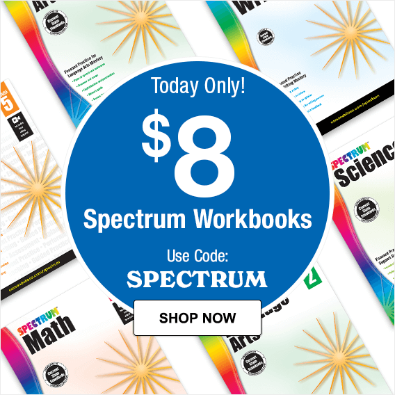 Carson-Dellosa Education: Today Only! $8 Spectrum Workbooks | Milled