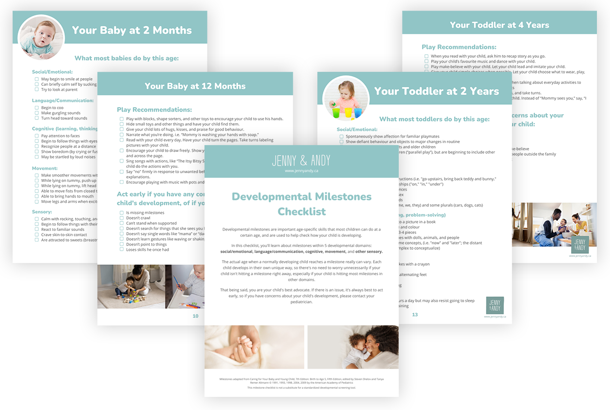 Developmental Milestones Checklist FREE download – Jenny & Andy